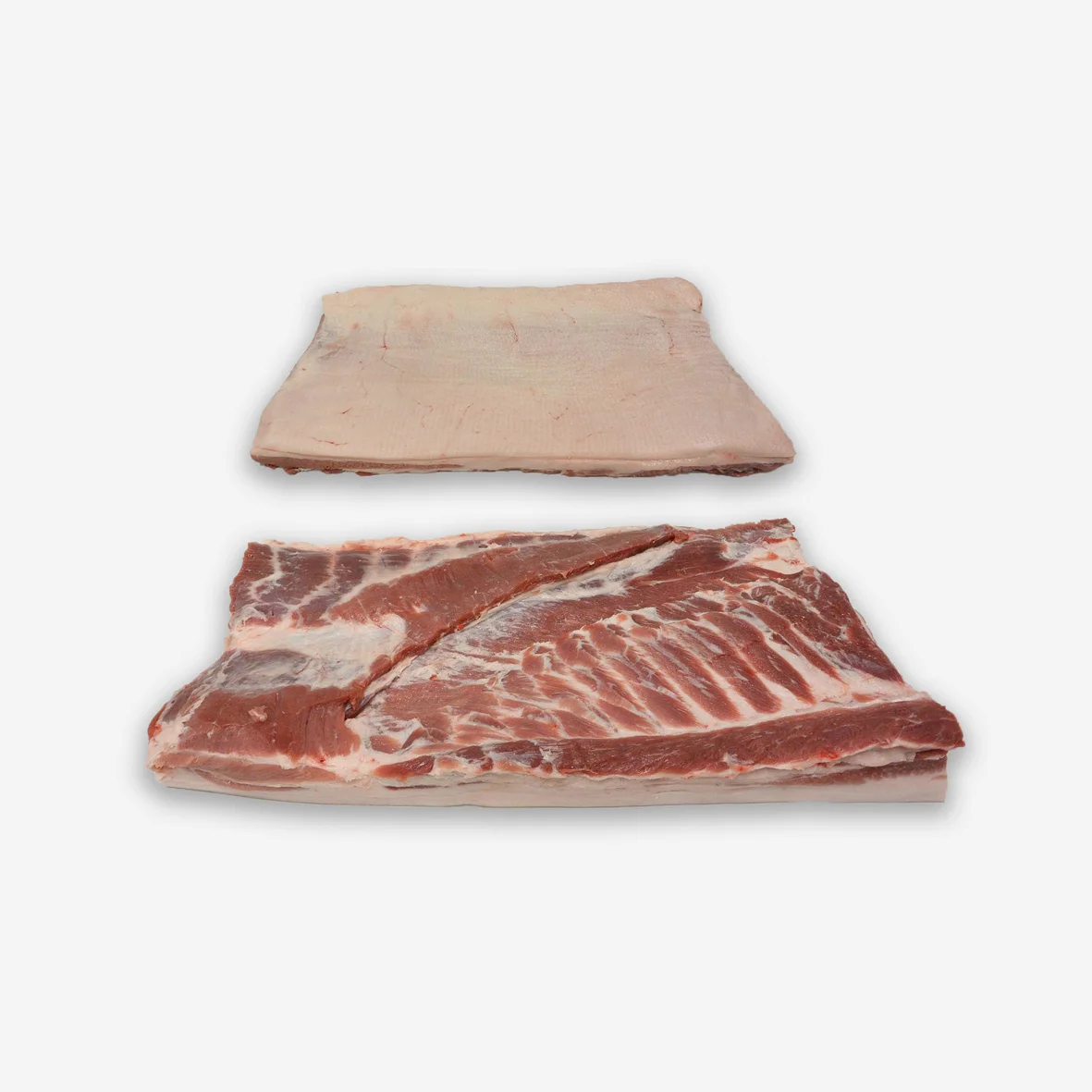 Belly A sheet ribbed rindless natural cut - Pork from - Van Rooi